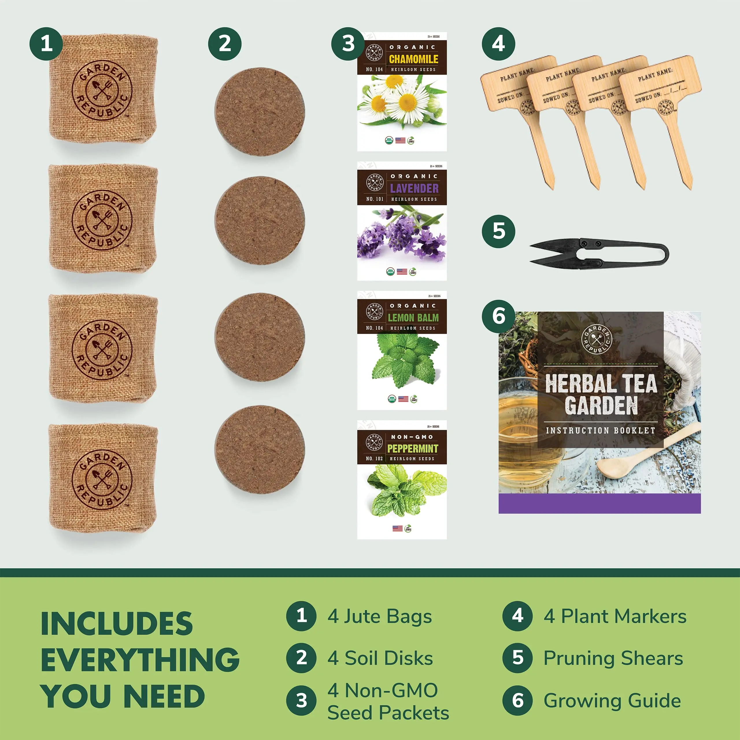 Indoor Herb Garden Plant Starter Kit Herb Garden With Organic Plant ...