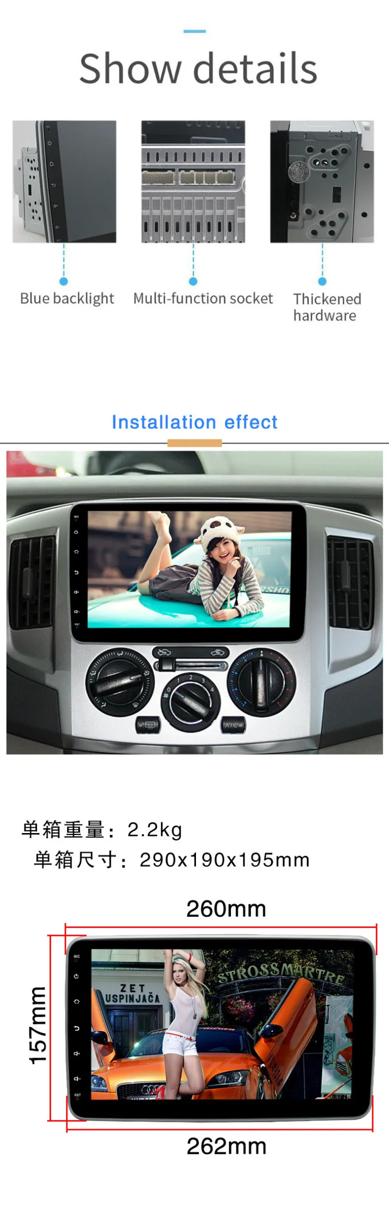 Universal 10.1 Inch Double 2din Car Radio Rotating Screen Dvd Player ...