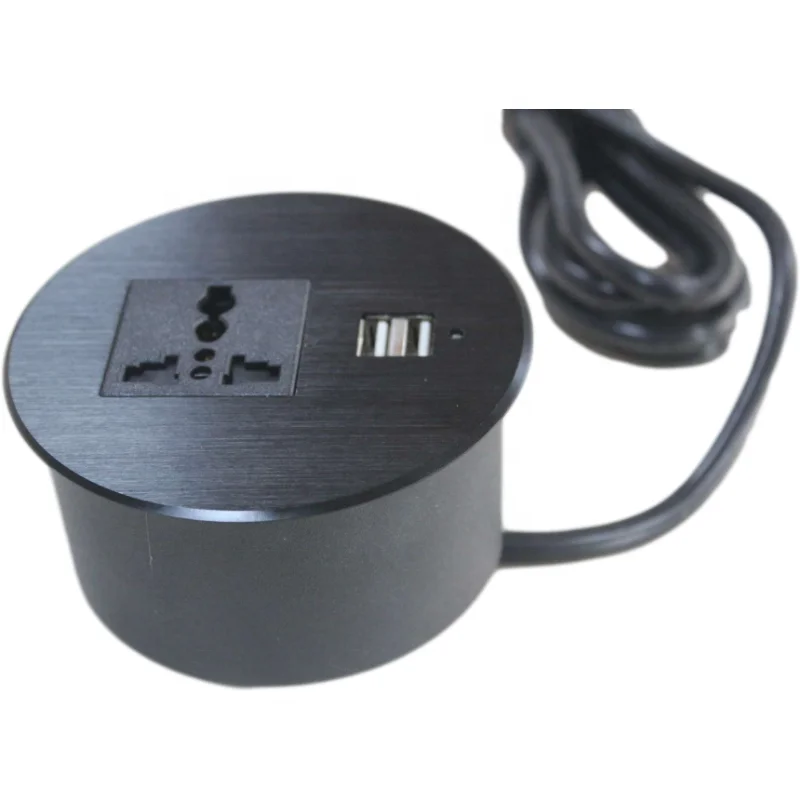 Multifunctional Furniture Round Table Top Socket With Usb Charger And 1 ...