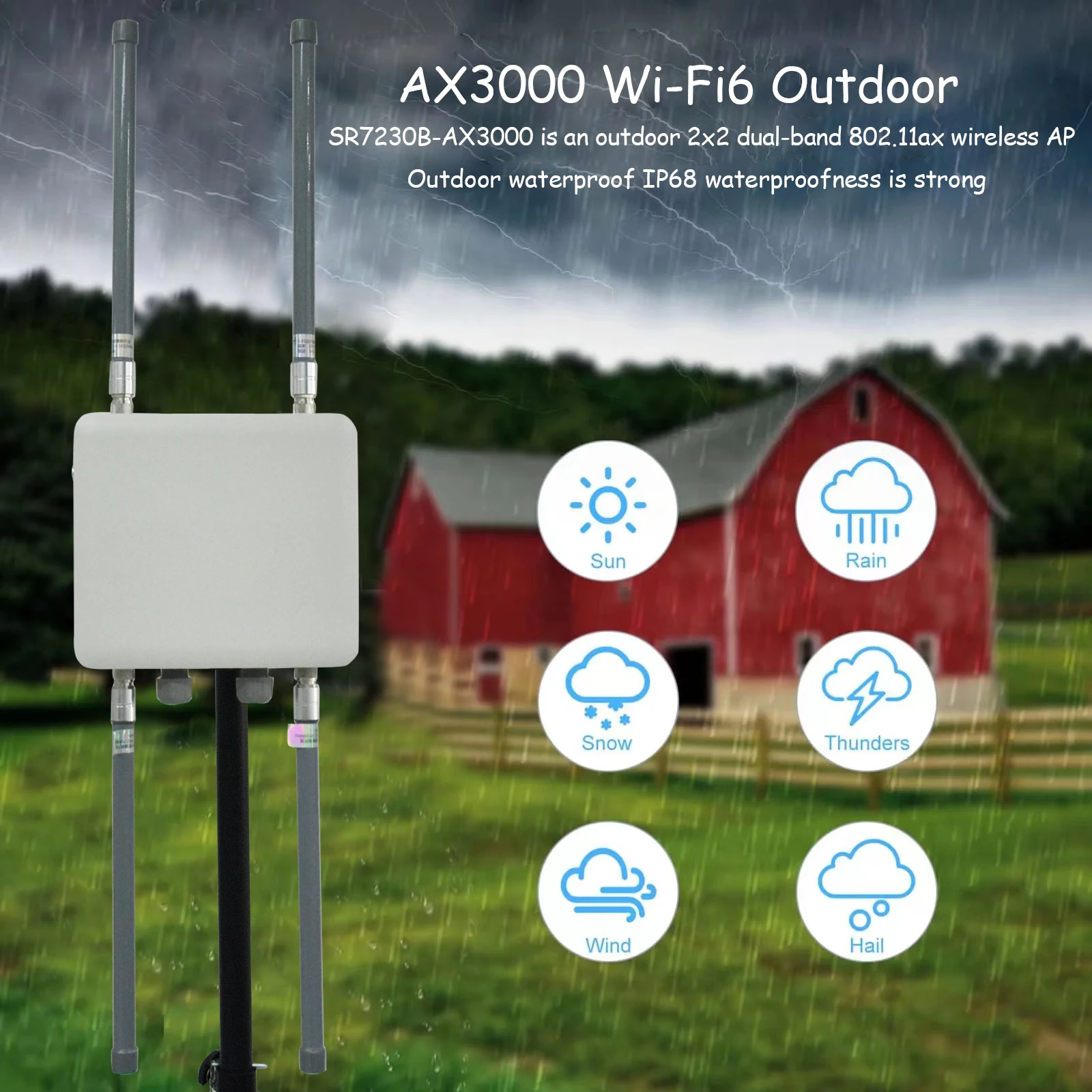2km 3000mbps Outdoor Point Long Range Wifi Distance Poe Ap