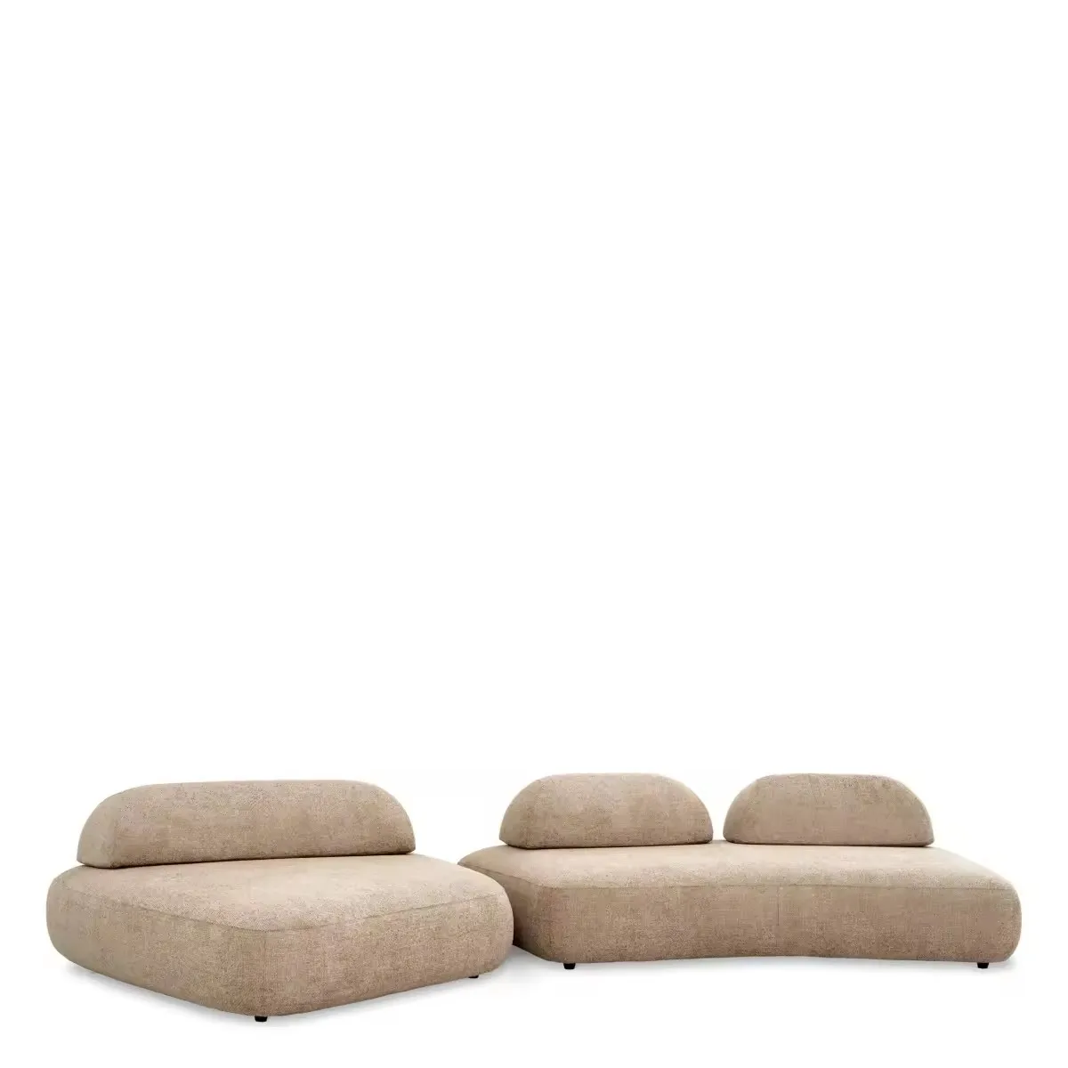 Modern Italian Custom Rice White Fabric Modular Soft Sofa Artistic ...