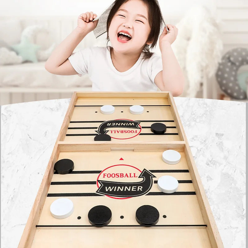 Wood Fast Sling Puck Game - Fun Educational Toy for All Ages