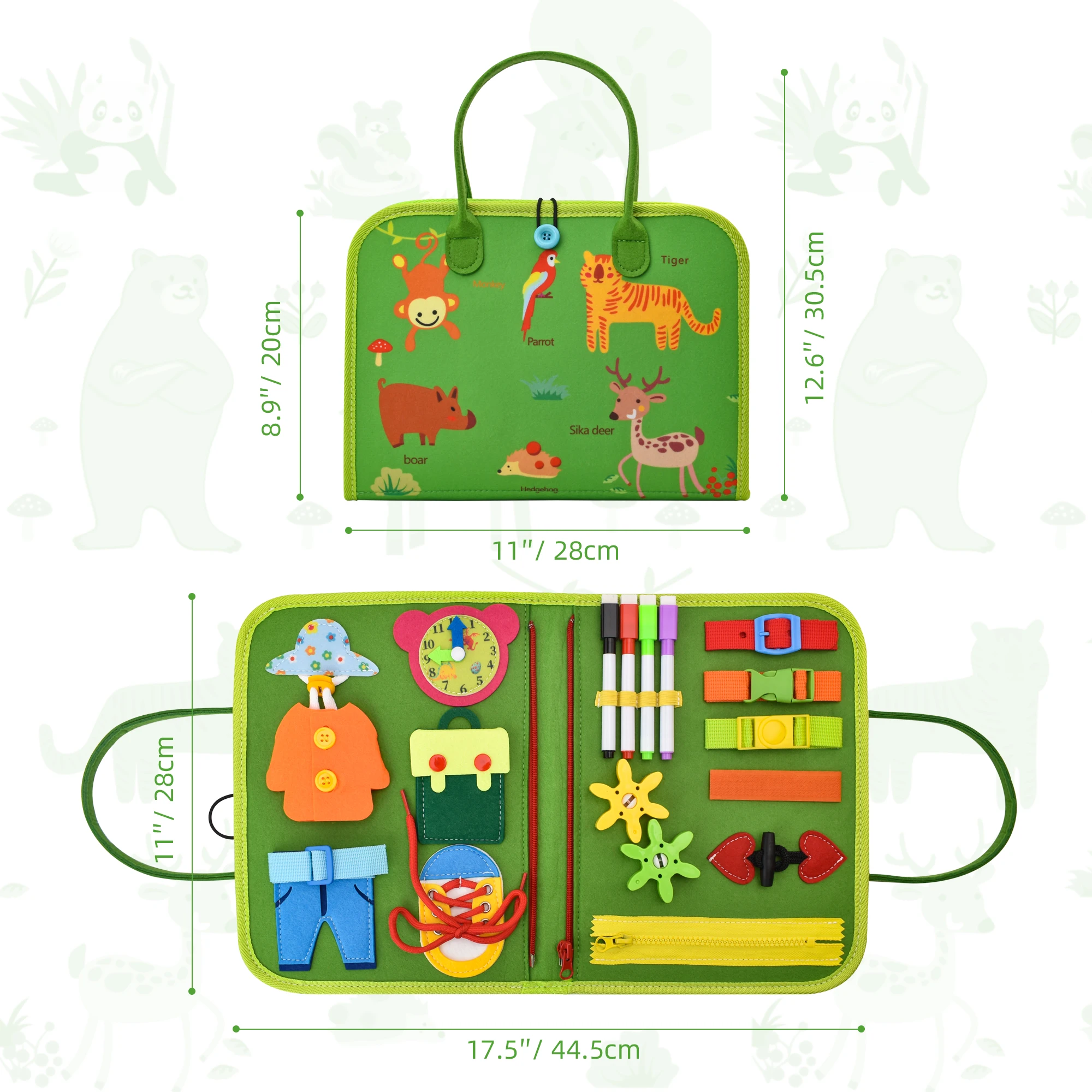 Felt Busy Board - Montessori Educational Toy for Toddlers