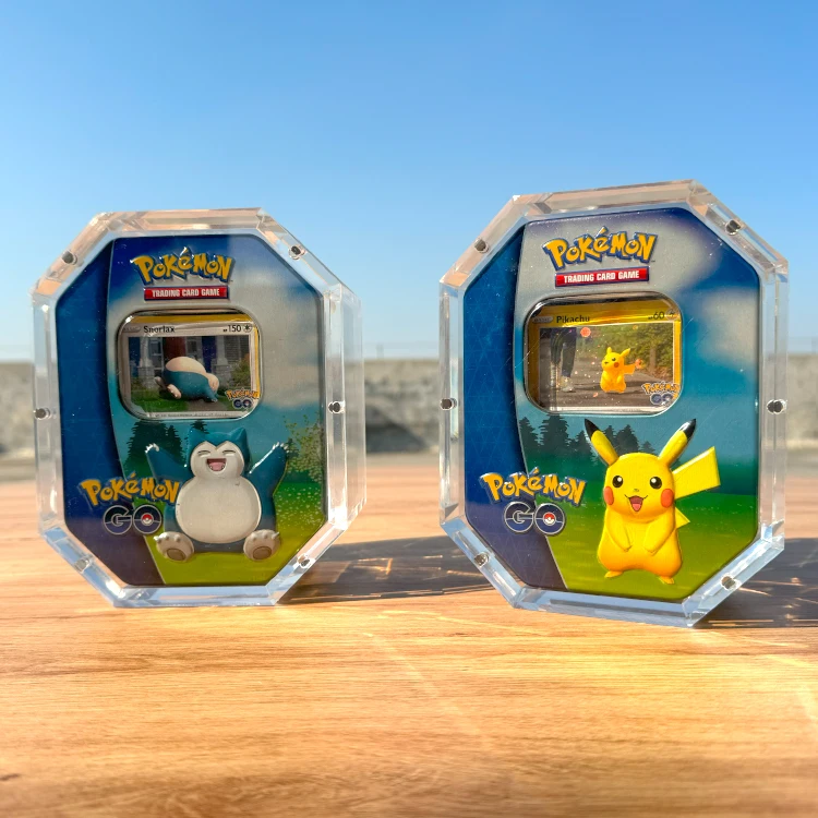 TCG Custom Clear Acrylic Pokemon Tin Box 1st Edition Pokemon Cards GO ...