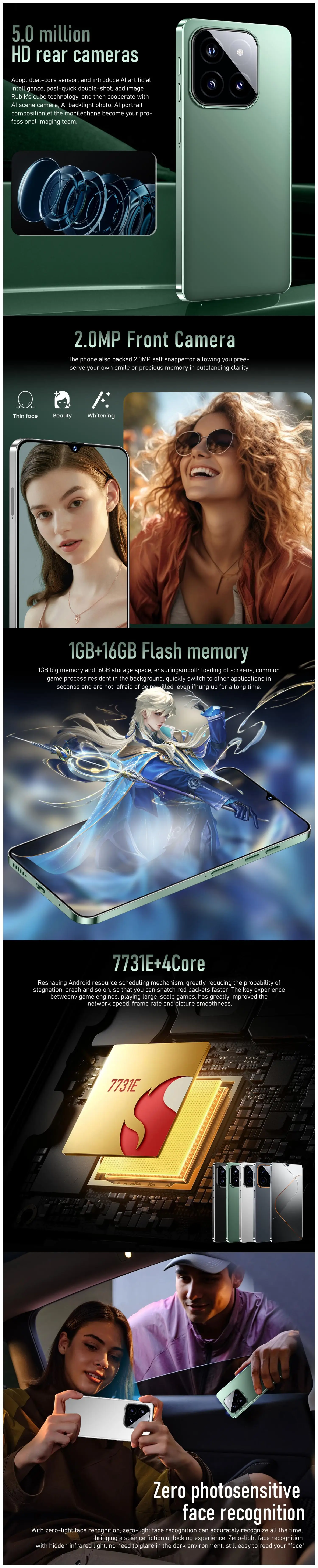 2024 New M14 Pro Smartphone 6.52" Hd Display Cell Mobile Telephone ...