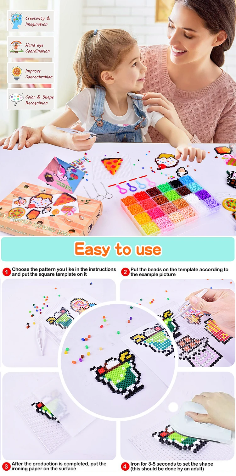 Multicolor Hama Beads - DIY Puzzle Toy for Kids & Adults