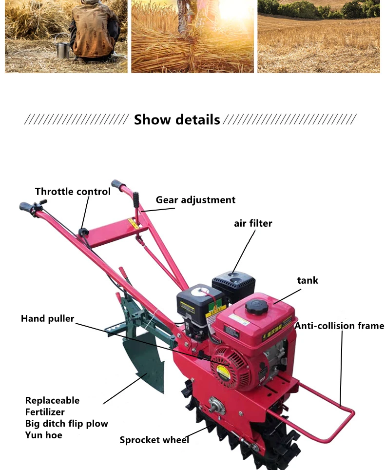 Rotary Tiller Crawler Cultivator Maize Planter And Fertilizer Tractor ...