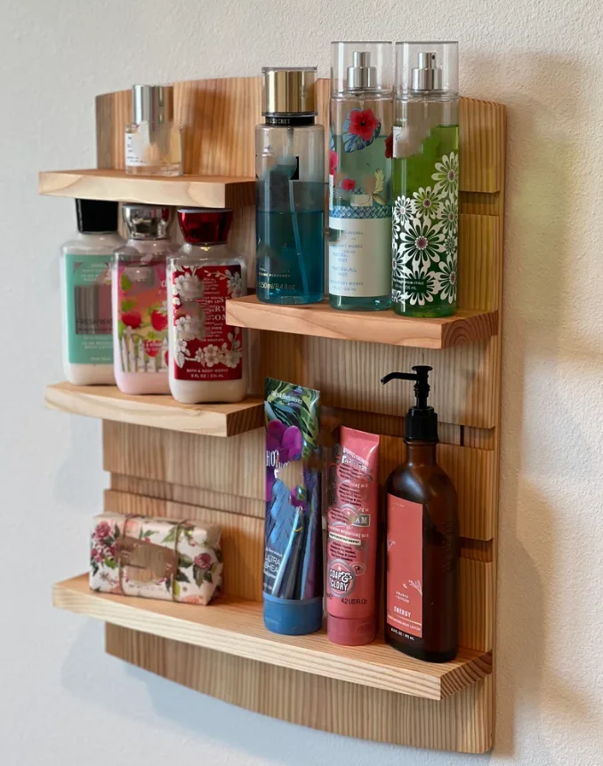 Adjustable Solid Wood Display Shelf Wall Mounted Floating Wall Shelves ...
