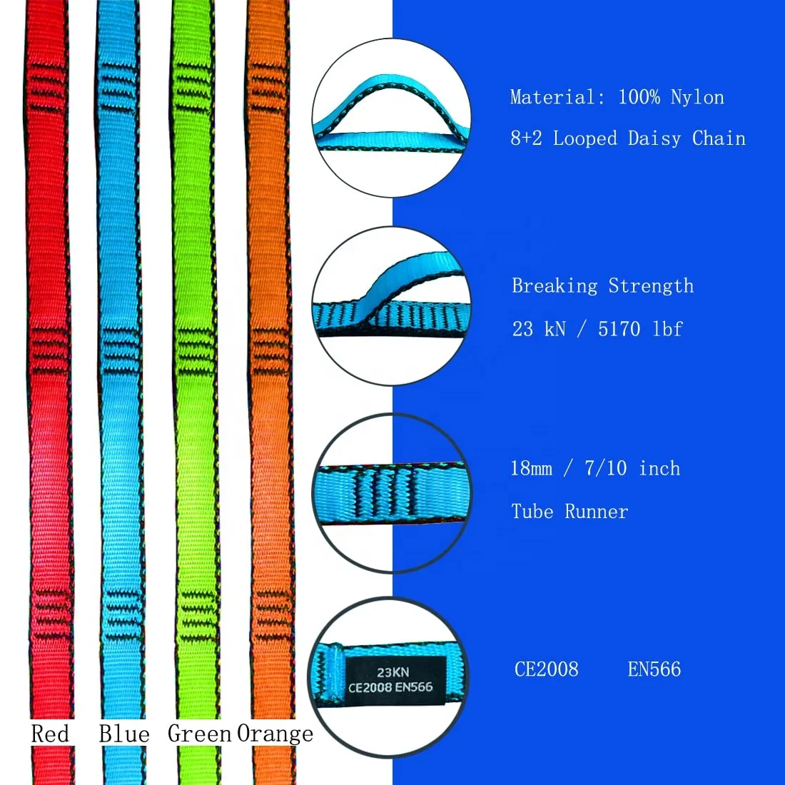 Daisy Chains Rope Climbing Lanyard Nylon Straps Looped Strong Slings 23 ...