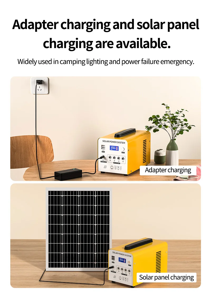 Mini Portable Camping 12.8volt Solar Generator Kit Solar Power System ...