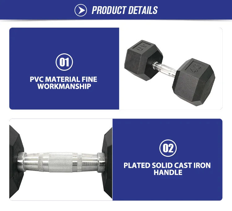 Rubber Hex Dumbbell 2023 Custom Gym Equipment 5lb 10lb 15lb 20lb 30lb ...