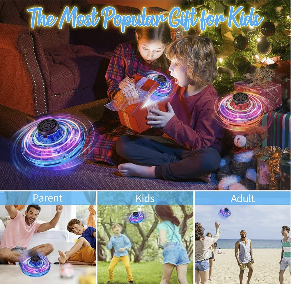 Flying Spinner Toys Ball 360 Rotating Hover Orb Led Mini Drone Boomerang Ball MagicRechargeable ...