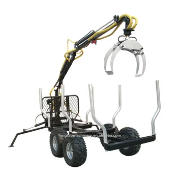 Atv Timber Trailer With Grapple 1.5 Ton Forestry Log Loader With Crane ...