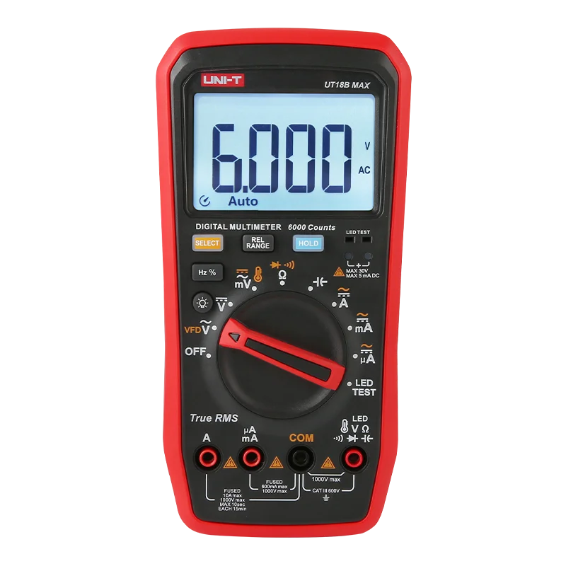 Uni-t Ut15b Max Industrial Grade True Rms 6000 Dc Ac 1000v Lcd Test ...