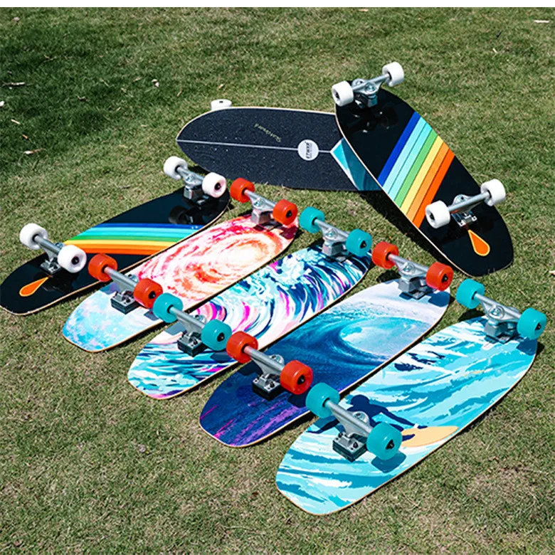Fiberglass Bamboo Maple Deck Surfskate Skateboard Complete Surf Skate ...