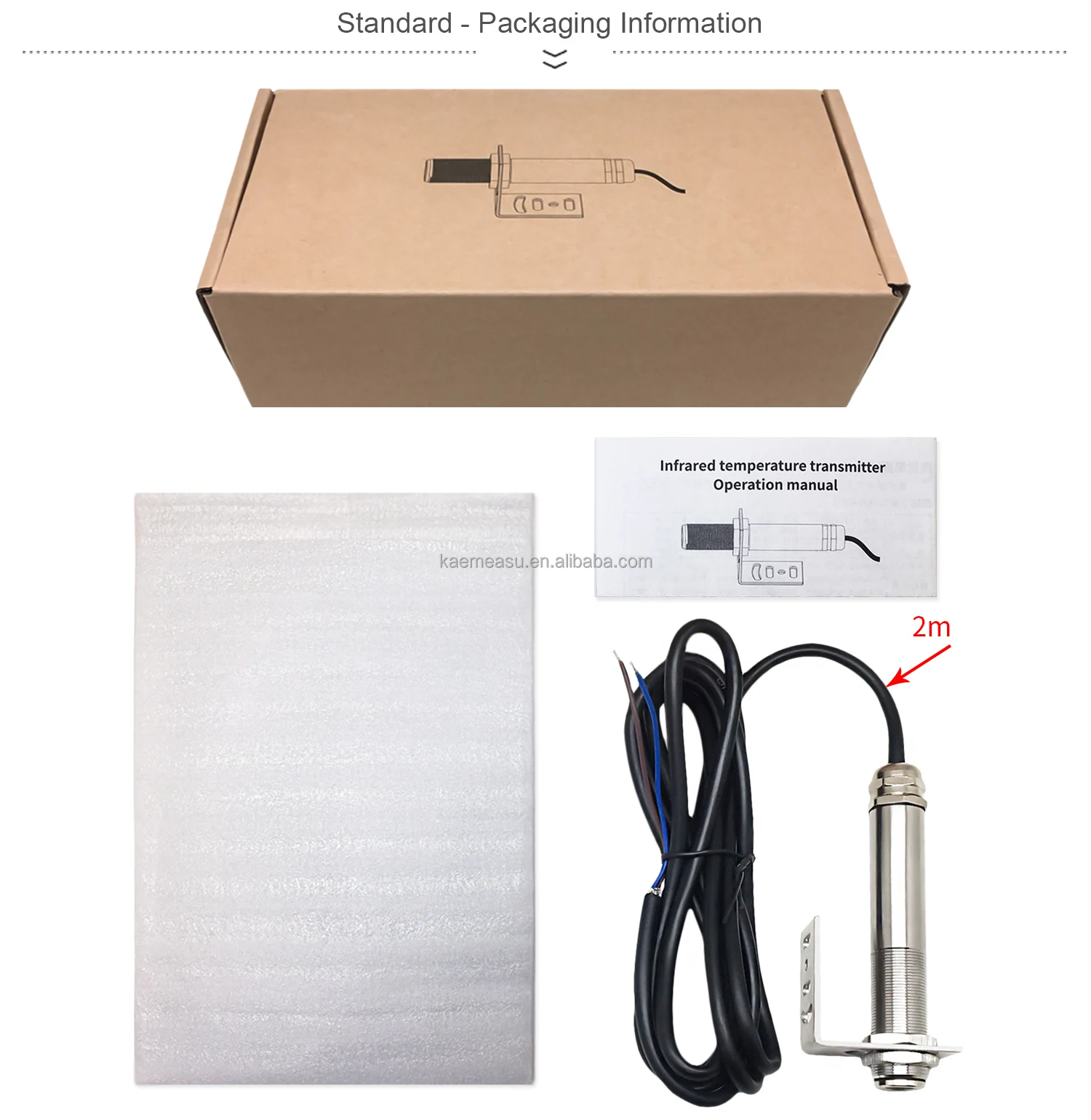 4-20ma Output Laser Temperature Transmitter Pyrometer Non Contact ...