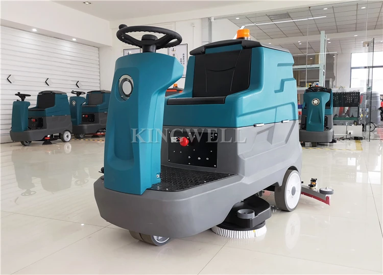 Kw-860 Electric Floor Scrubber Ride On Cleaning Machine For Supermarket Hospital School ...