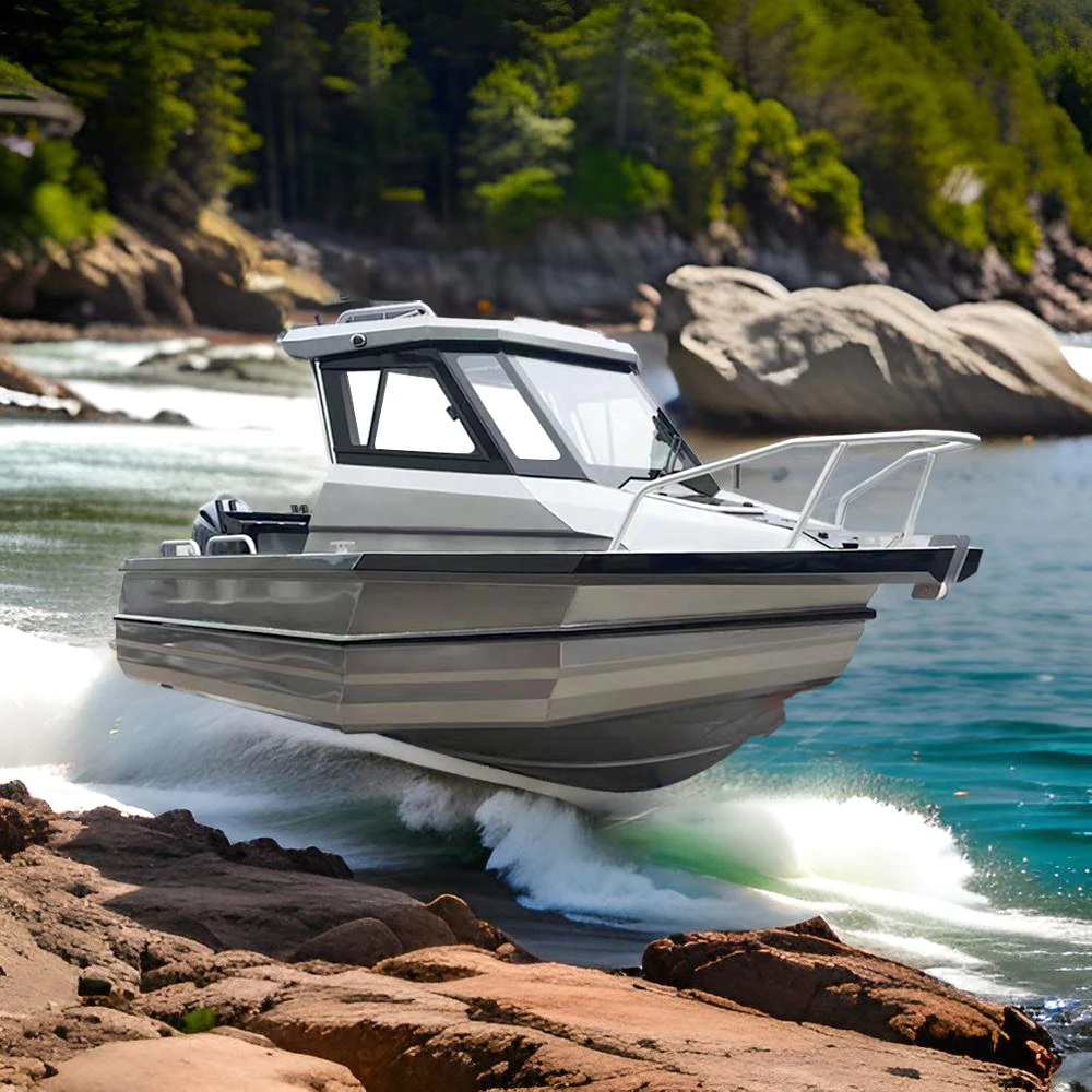 Offshore fishing boat 19ft aluminium center console boat 6 passengers ...