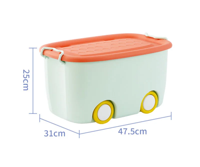 Cute Kids Toy Box Storage Organizer With Lid Stackable Plastic Toy ...