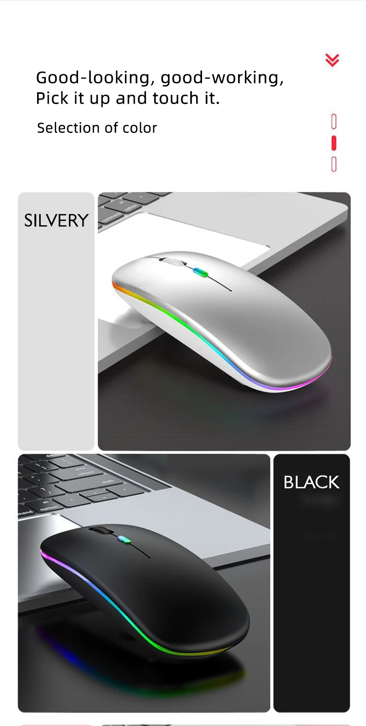 Ksentry Gaming Mouse - Ultra-Thin, Silent, and Rechargeable