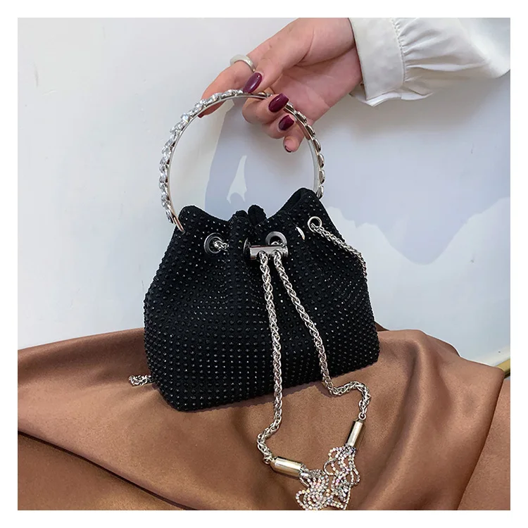 Luxury Purse Designer Diamonds Bucket Bag Chain Crossbody
