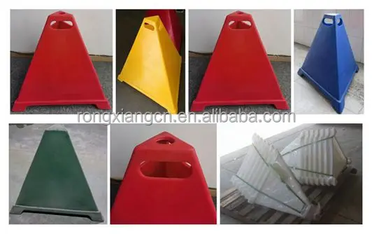 Yellow 3 Sided Custom-labelled Pyramid Cones Roadway Traffic Warning ...
