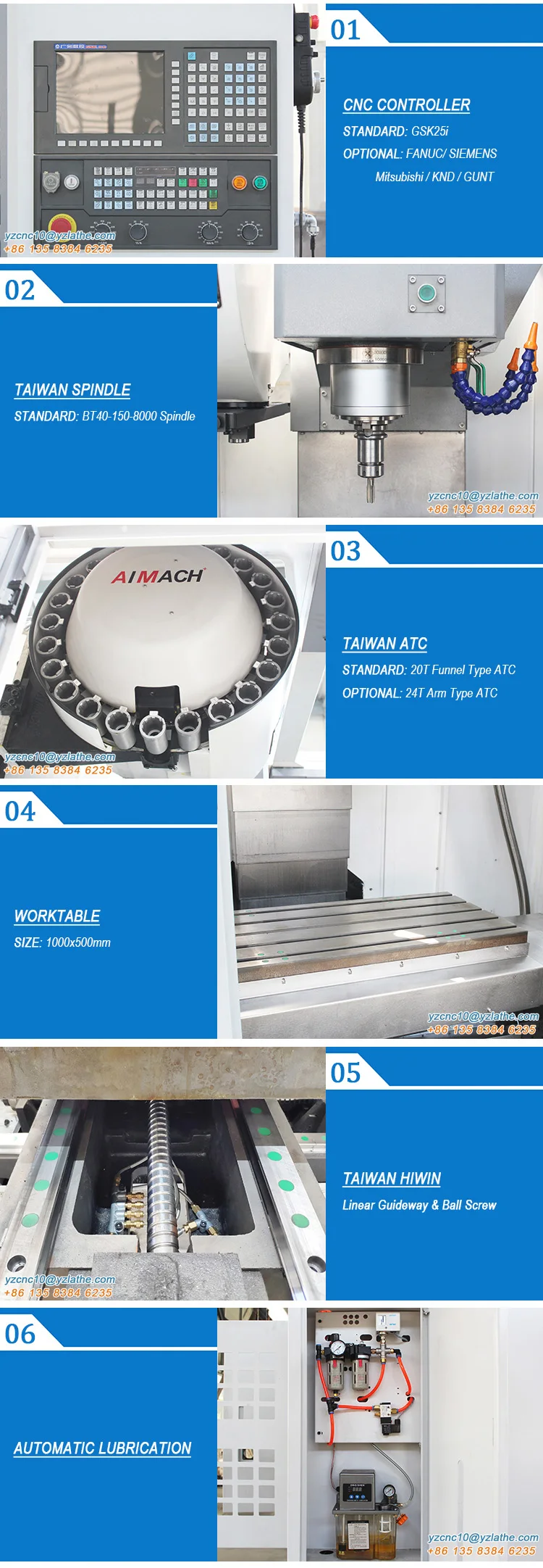 VMC 850 Siemens GSK KND Fanuc System Vertical CNC Milling Machine VMC850