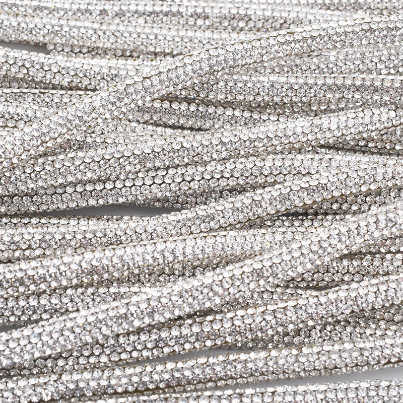 Wholesale 6cm Clear Crystal Tube Trim Banding Glass Rhinestones Cord ...