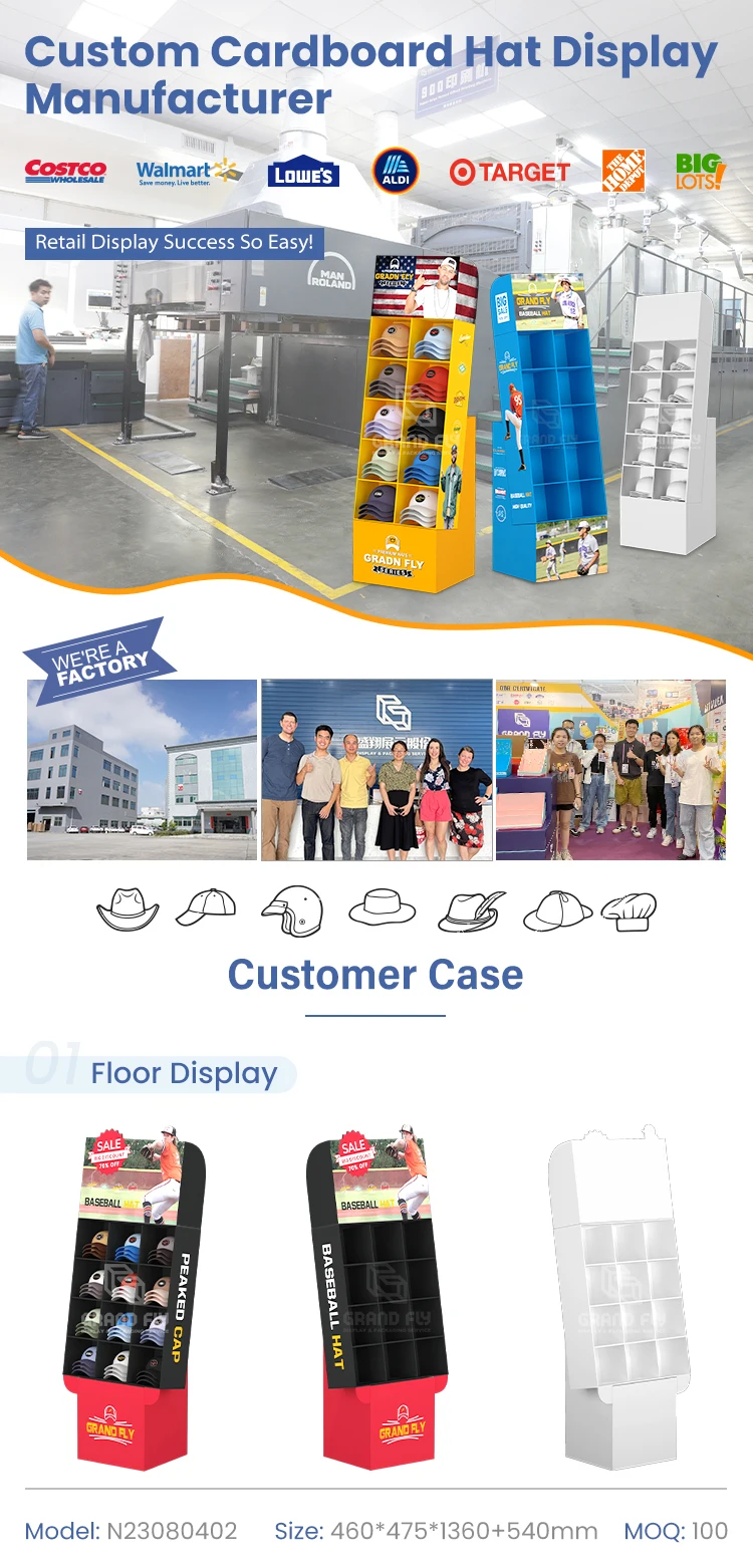 Cardboard Hat Display - Custom Retail Cap Stand Solutions