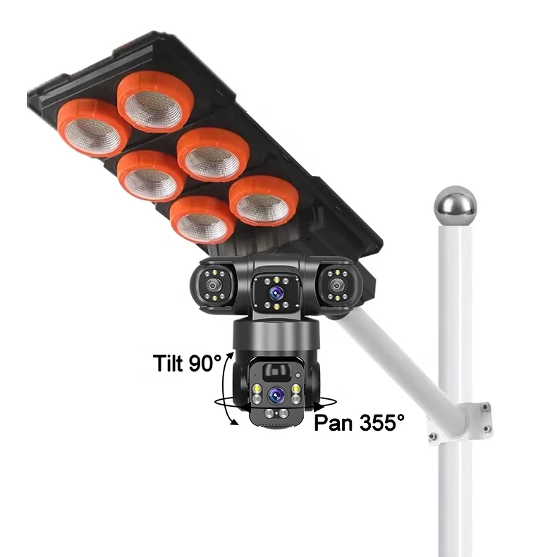 12mp 3screen Wifi/4g Solar Camera Street Light Outdoor Ip66 Motion ...
