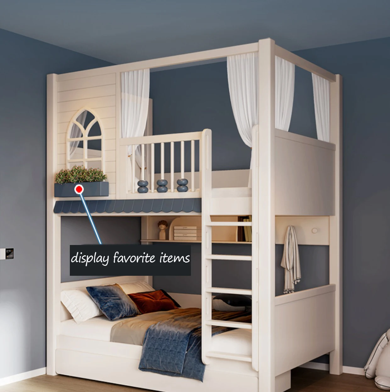 Maxky Wood Children Beds - Bunk Sub-Mother Bed High and Low