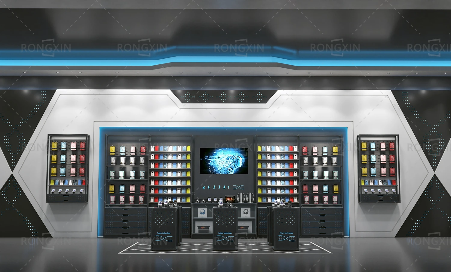 Modern Mobile Phone Shop Interior Design - RONGXIN Display Stands