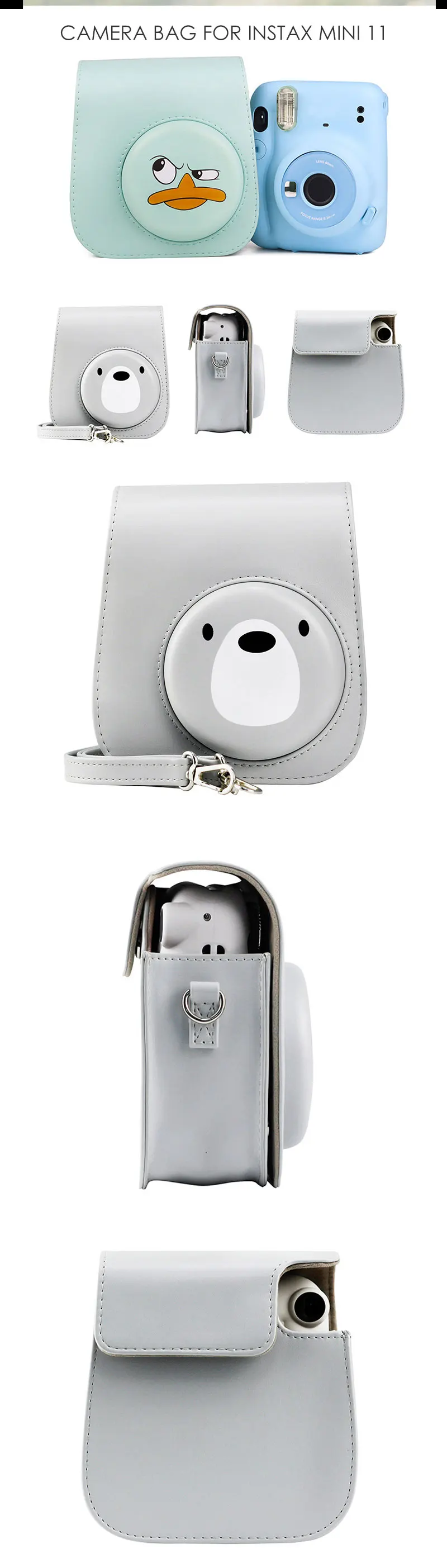 Mini11 Camera Bag Cute Cartoon PU Leather Protective Case for Instax ...