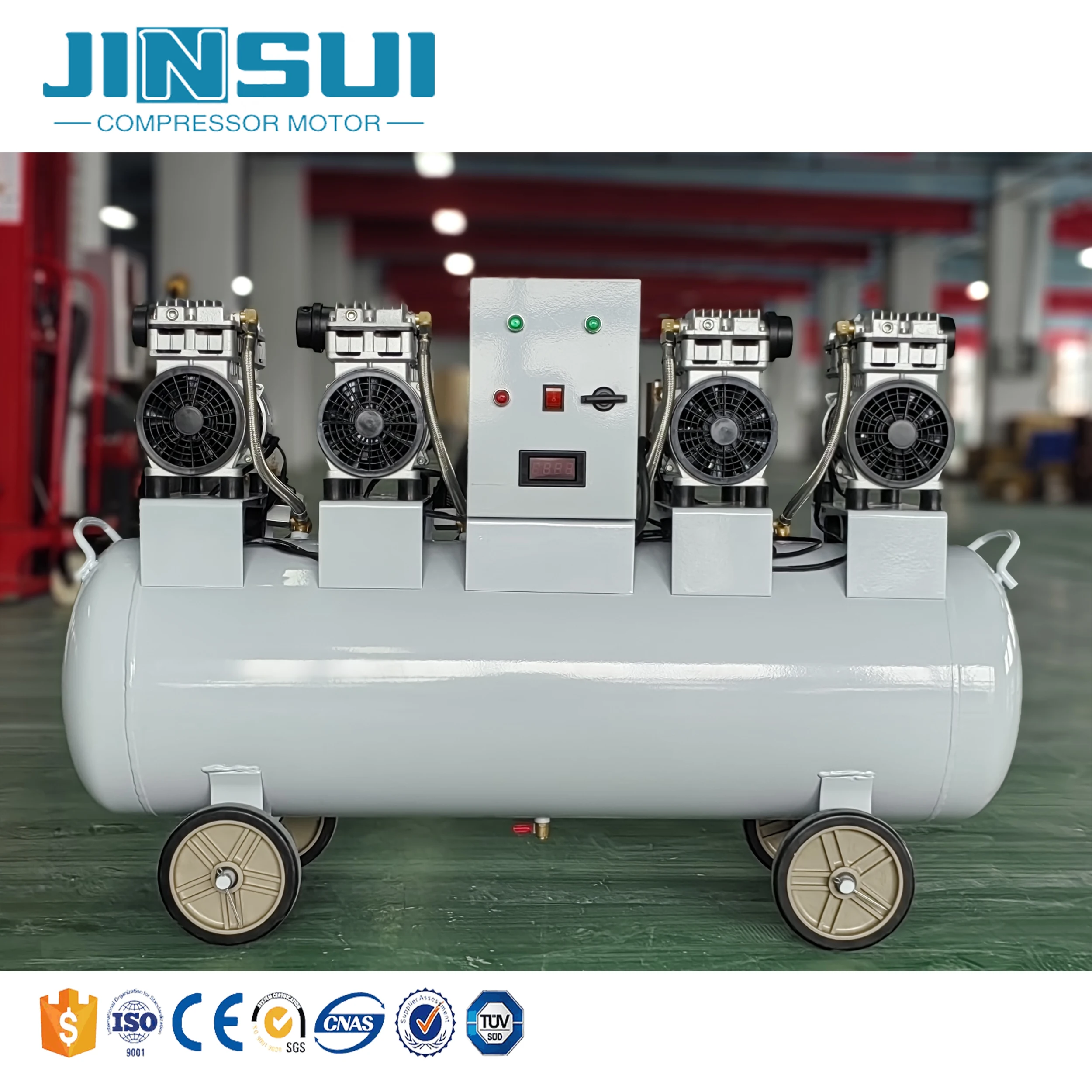 220V 130L/min 2HP Silent Piston Type Dental Air Compressor With High ...