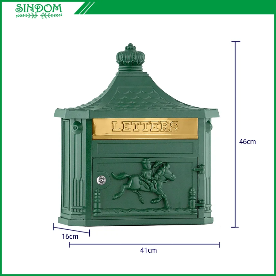 Antique European Style Weatherproof Metal Lockable Wall Mailbox For ...