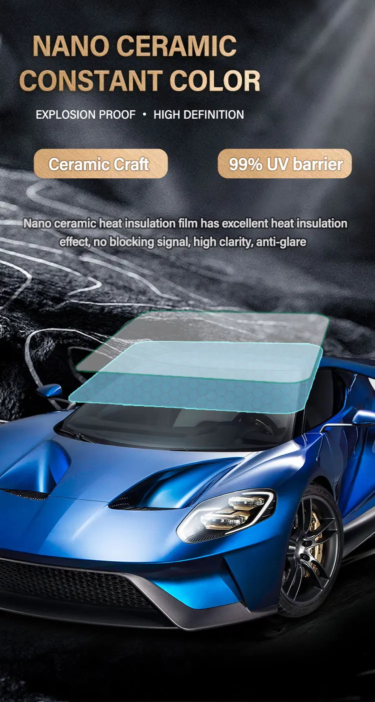 50% VLT Tinted Film Car Window Anti-UV Sunscreen Film IR50 Automotive ...