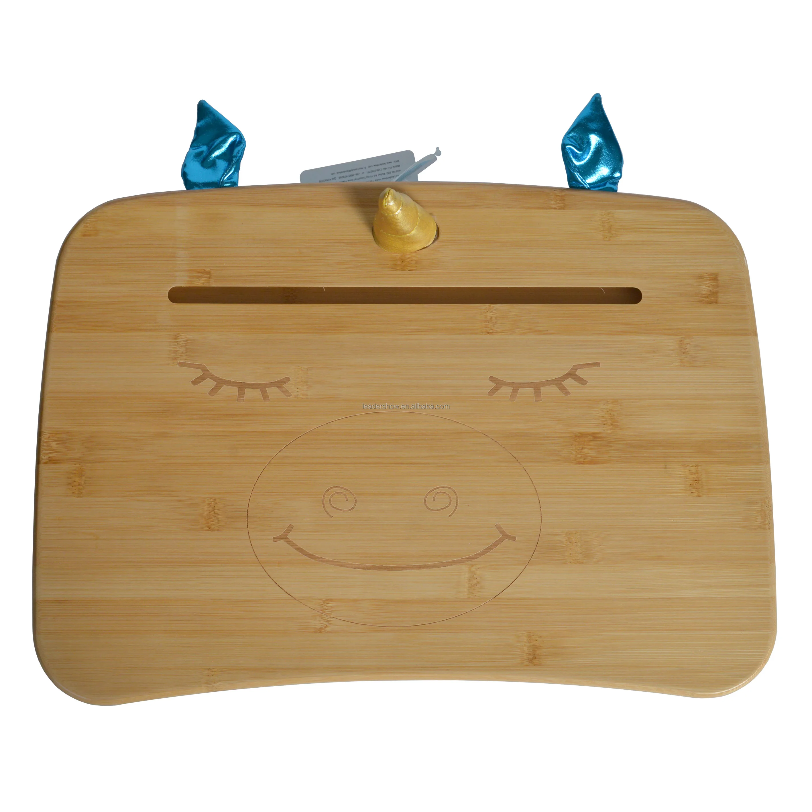 Bamboo Lap Desk With Laptop Storage Compartment Pillow Cushioned Laptop ...