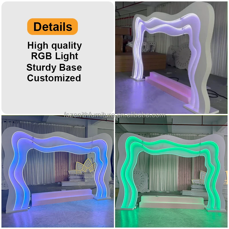 Custom Wedding Pvc Arch Stage Background Flower Panel White Acrylic ...