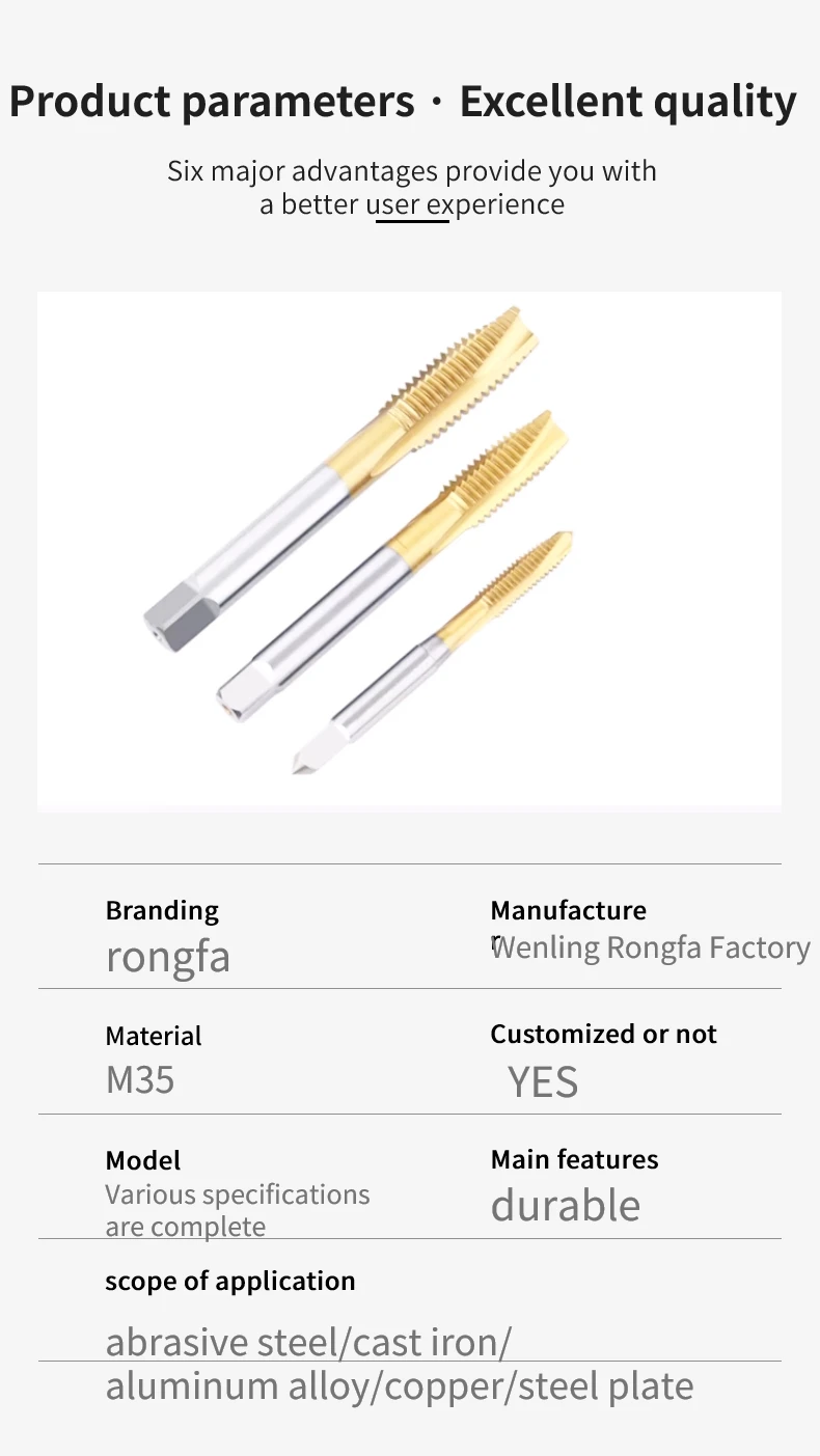 M35 Spiral Compound Tap Chamfering Tapping Bit For Hexagonal Shank ...