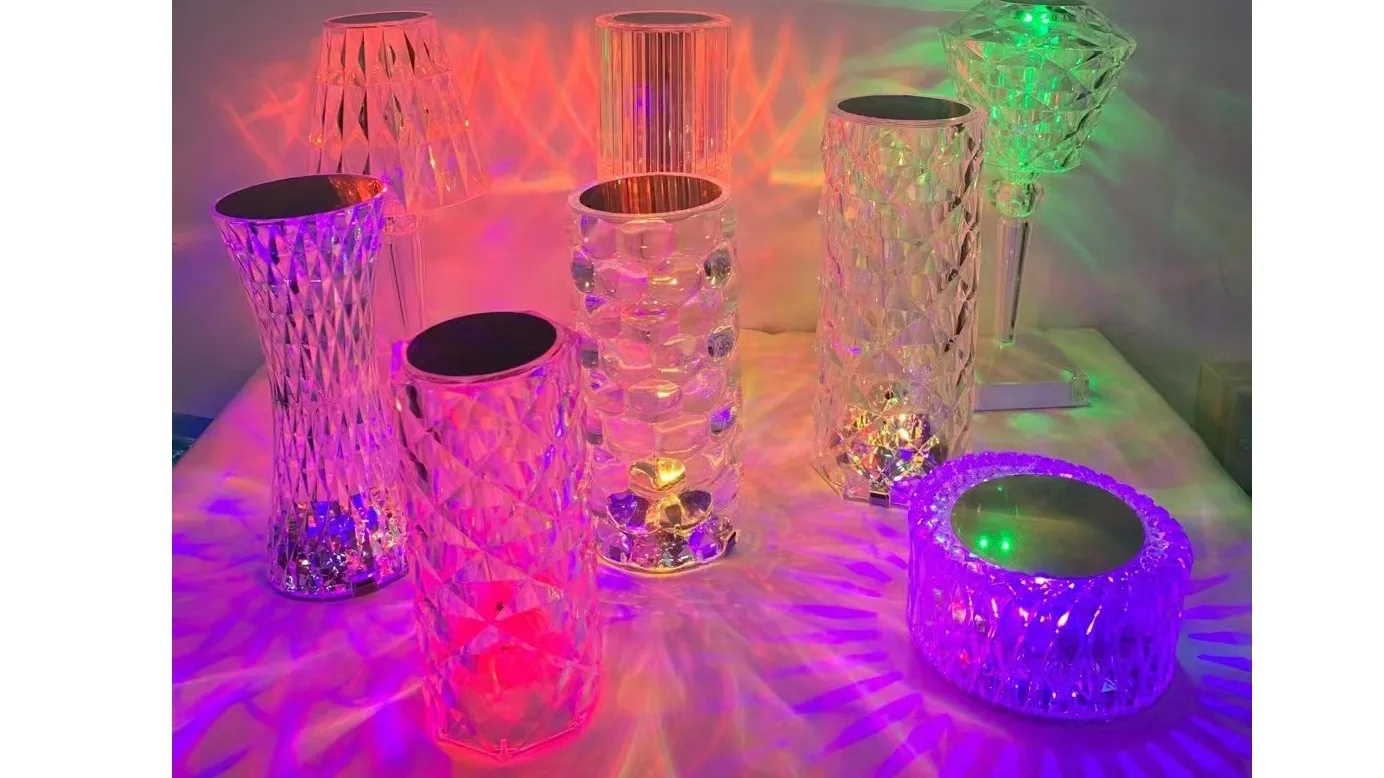Italian Crystal Battery Desk Touch Sensor Bar Light Lamp Usb Decor ...
