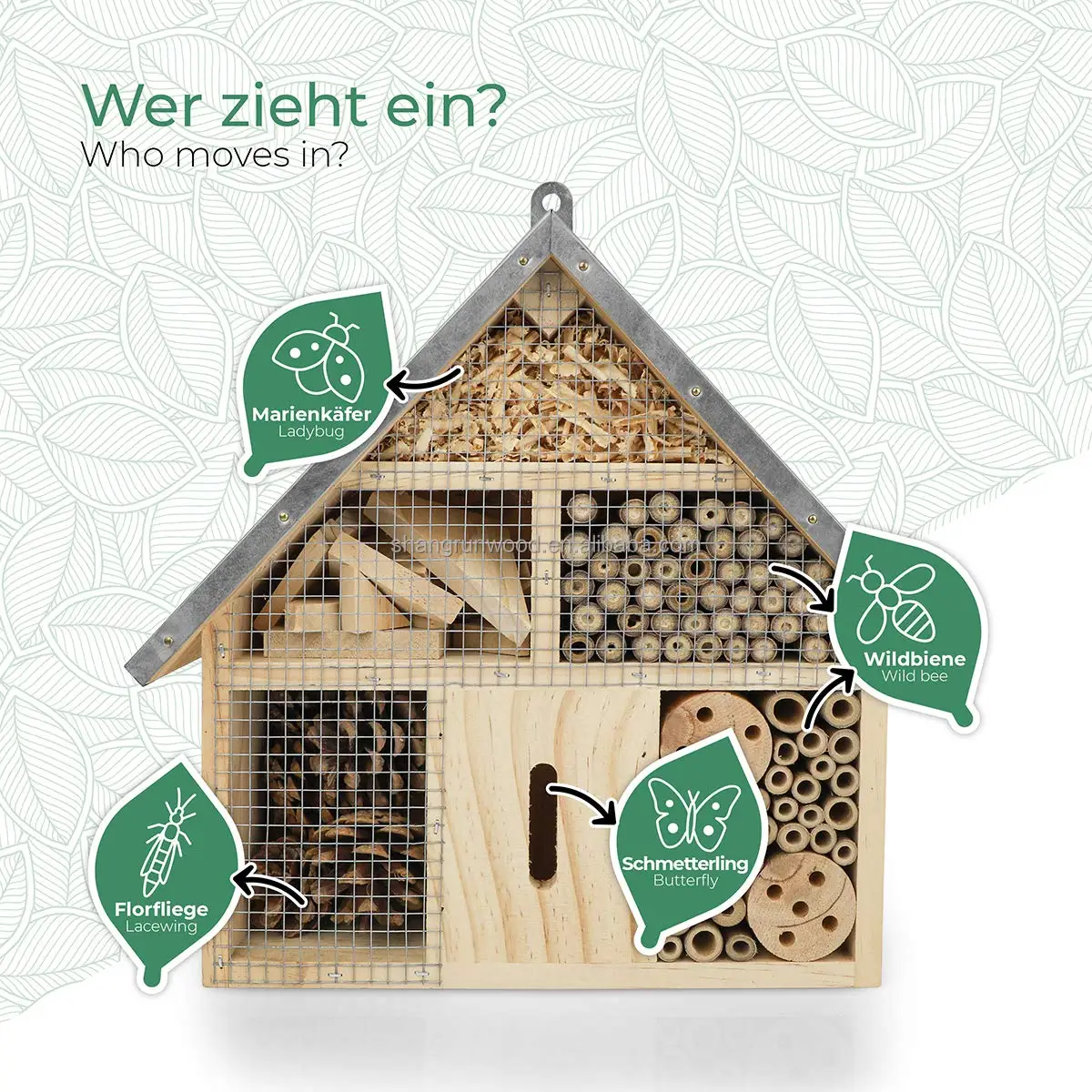 Mason Insect Bee Butterfly House Insect Hotel Outdoor Hanging Bamboo ...