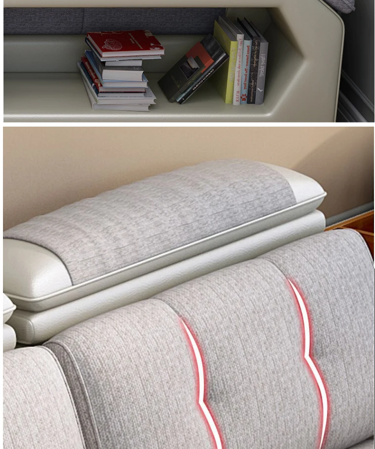 L Shape Sofa Sectional - Luxury USB Charging Audio White