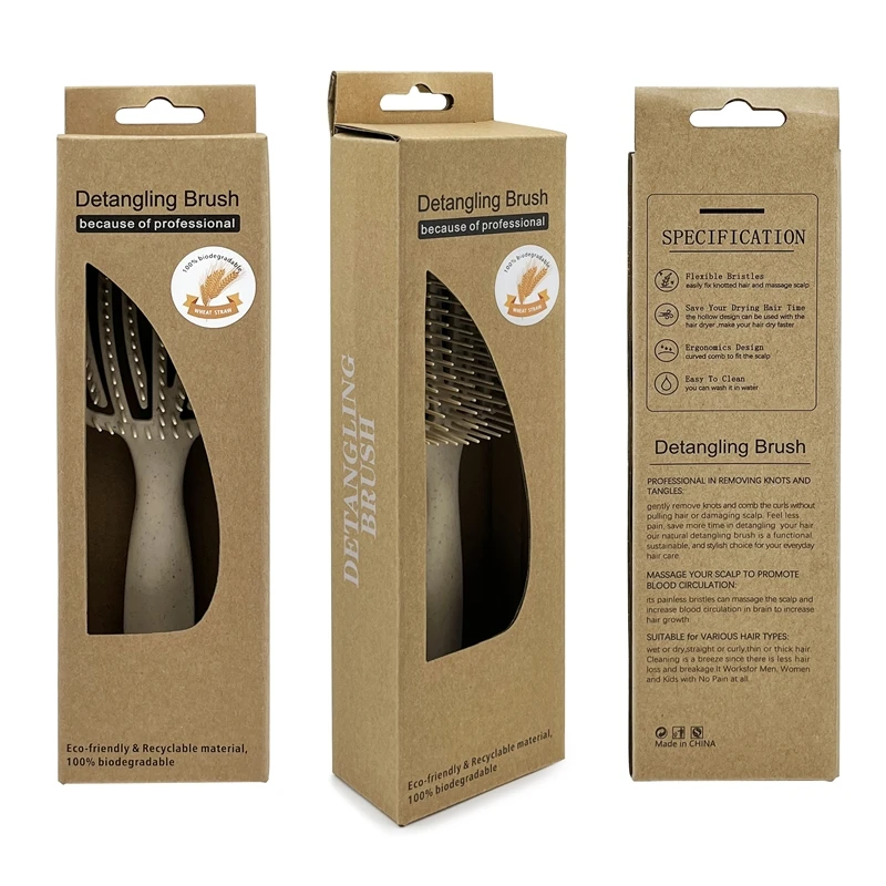 Eco-friendly Detangler Hair Brush - Wheat Straw Stylish