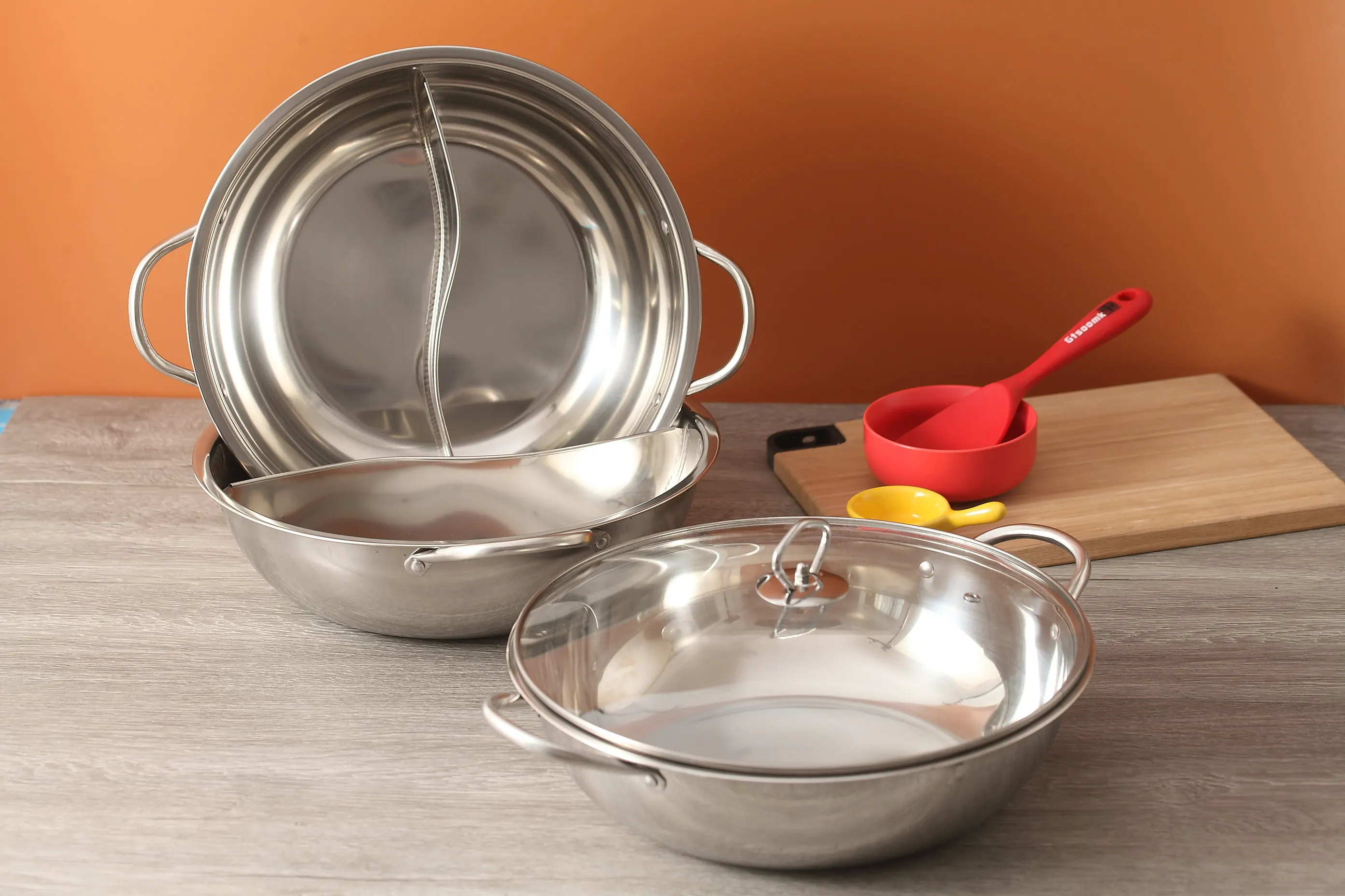 Stainless Steel 201 Two Compartment Hotpot Flavor Induction Cooker ...