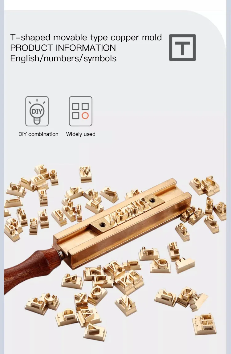 Custom Heat Press Metal Font Set - Brass Alphabet Stamps