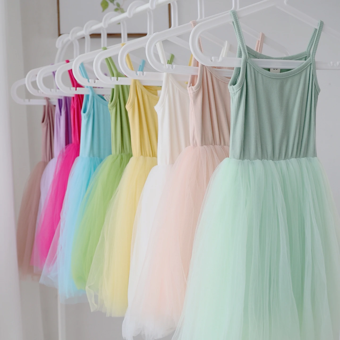 Kids Tank Dress Toddler Tutu Dresses Spaghetti Strap Frocks Tulle ...