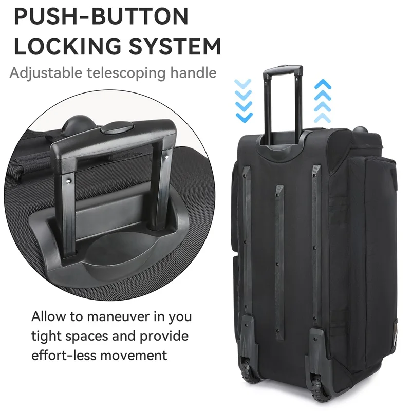 Multi-pocket Upright Rolling Duffel Bag Water Resistant Suitcase With ...