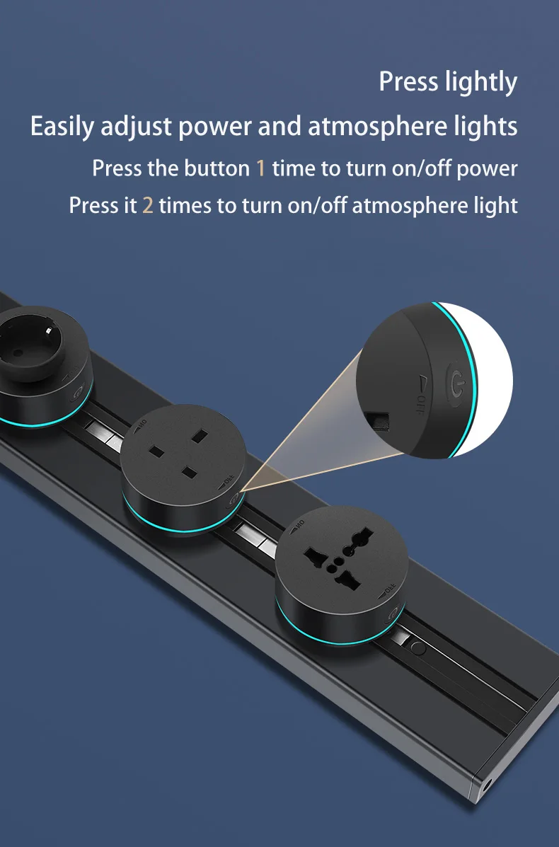 Kaisi 32a Socket Track 8000w Power Track With Smart Socket Wall Mounted ...