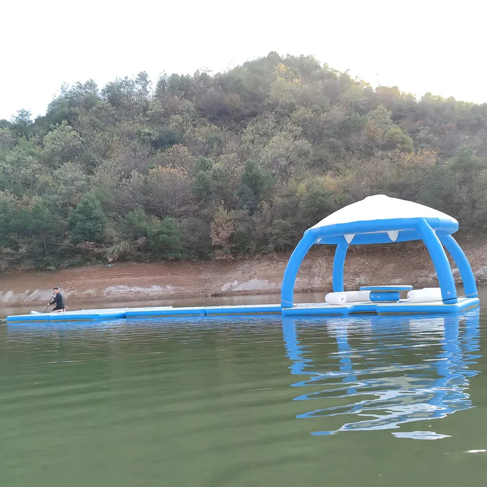 Commercial Inflatable Floating Island Platform With Tent For Summer ...