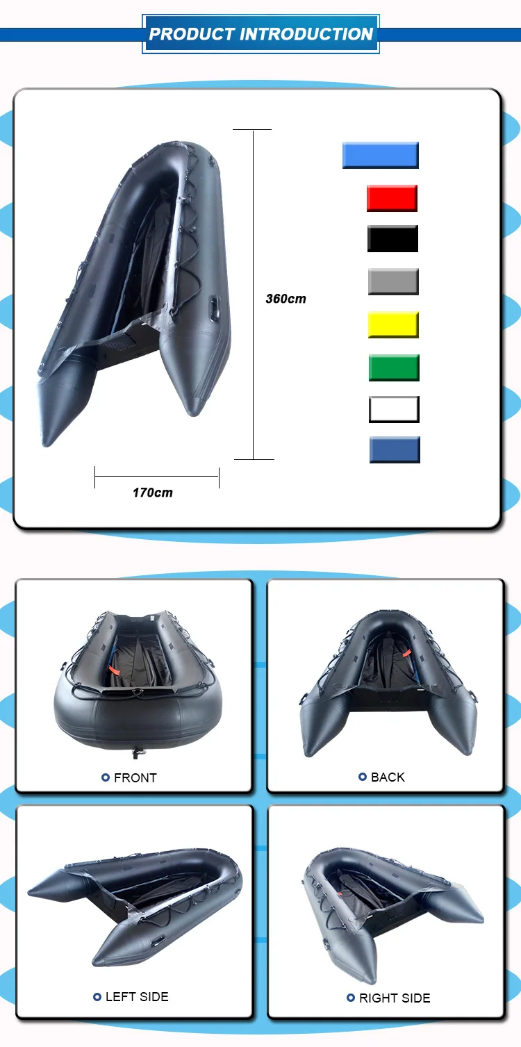 Hot Air Inflatable Boat Plywood Floor Inflatable Boat 3.6m Inflatable ...